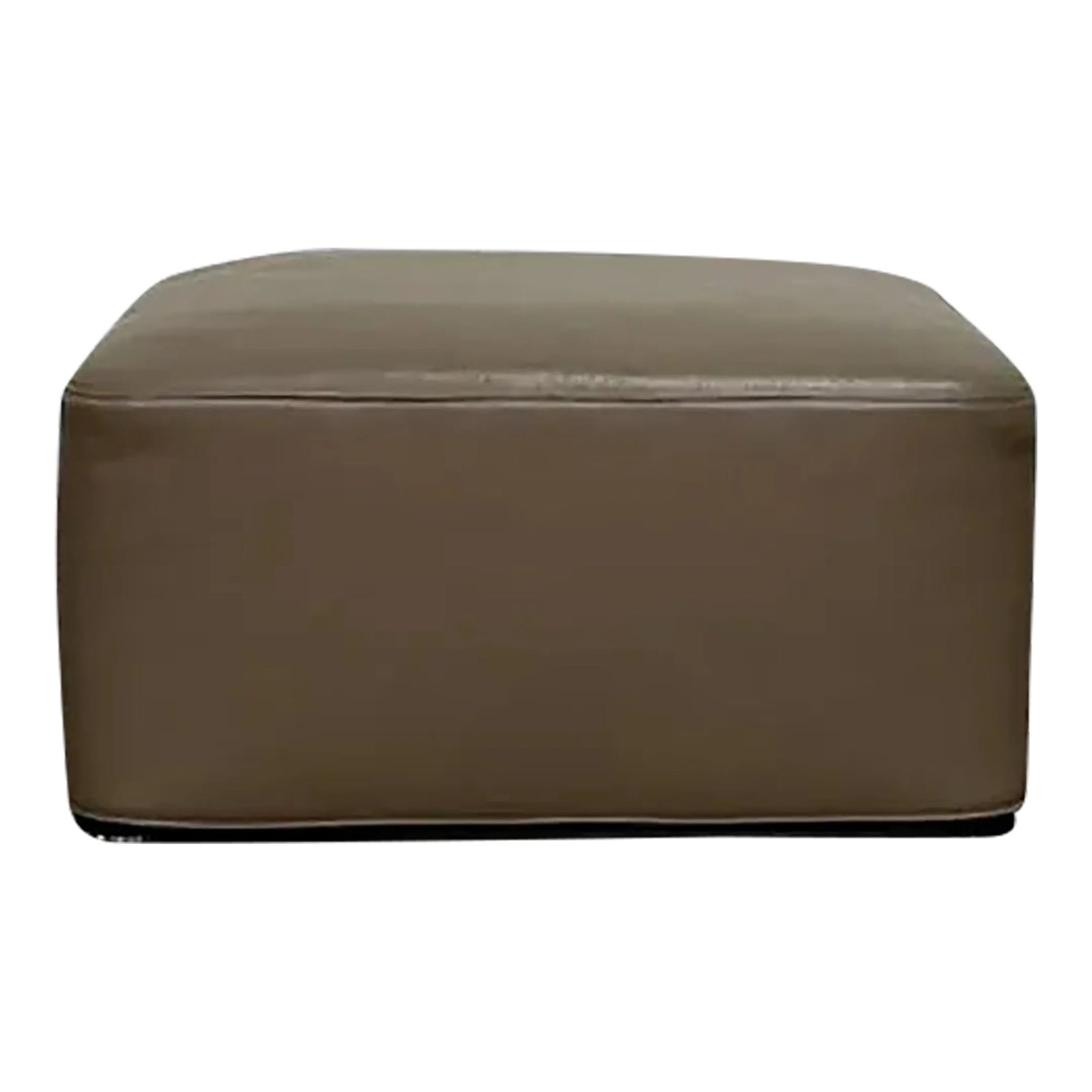 Minotti Leather Davis Ottoman | Chairish