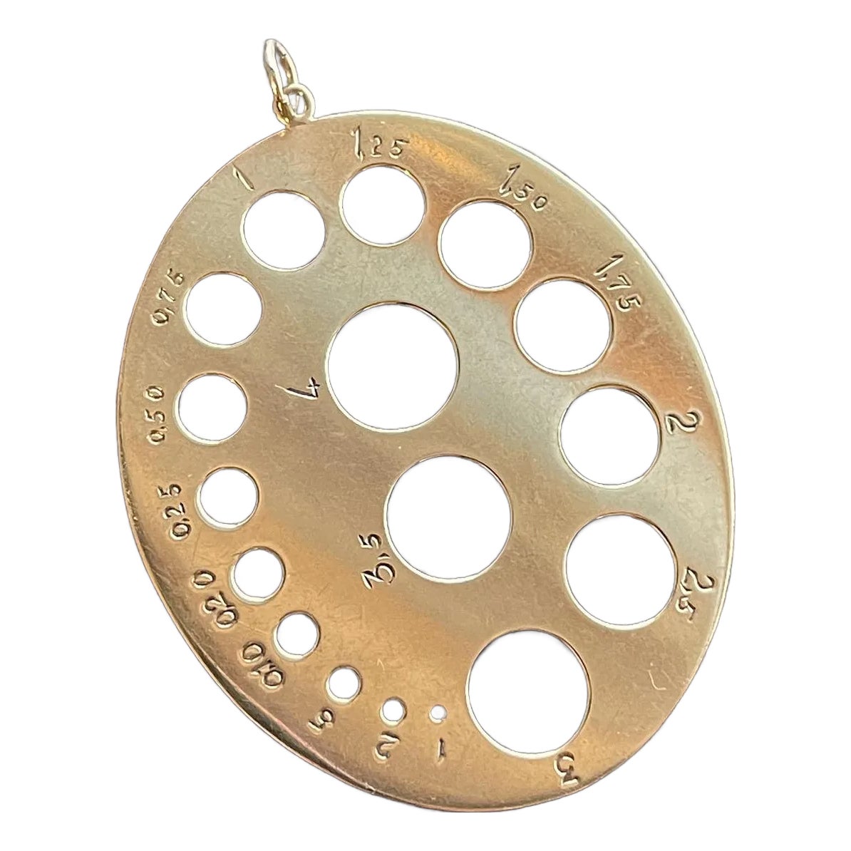 Vintage Diamond Gauge Pendant in 9k Gold 1980s | Chairish