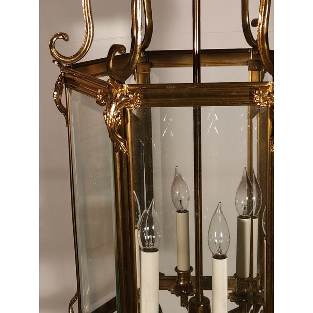 Huge Vintage 6 Lite Brass Colonial Georgian Fancy Rococo Lantern (Pr ...