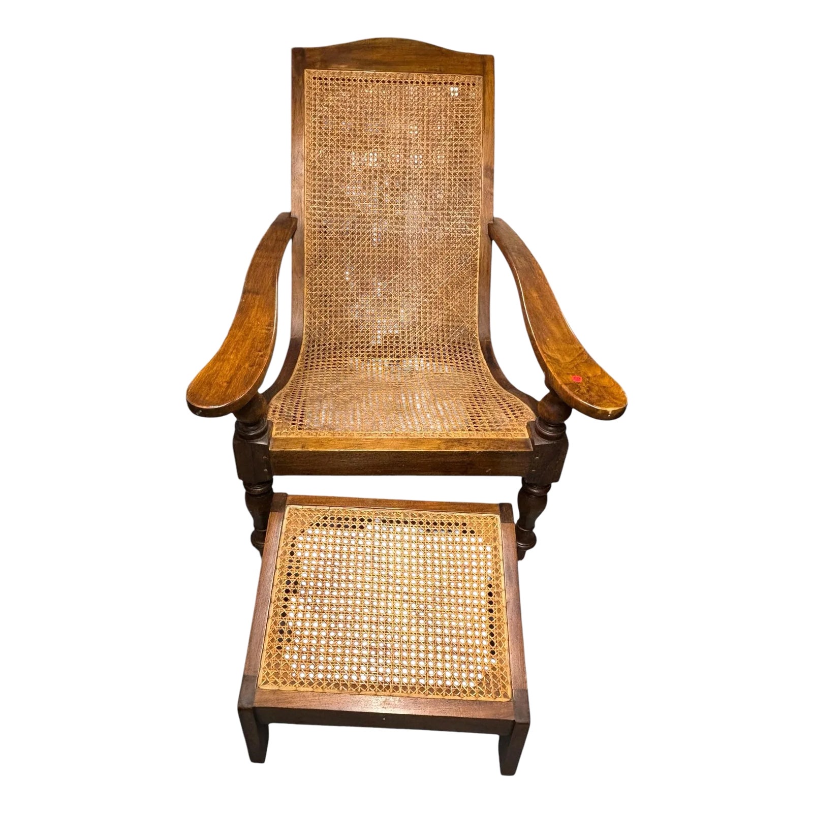 Early 1900’s Anglo British Plantation Chair & Stool | Chairish