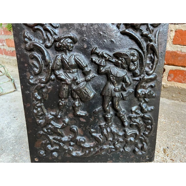 Antique English Fireback Cast Iron Hearth Panel Kitchen Backsplash ...