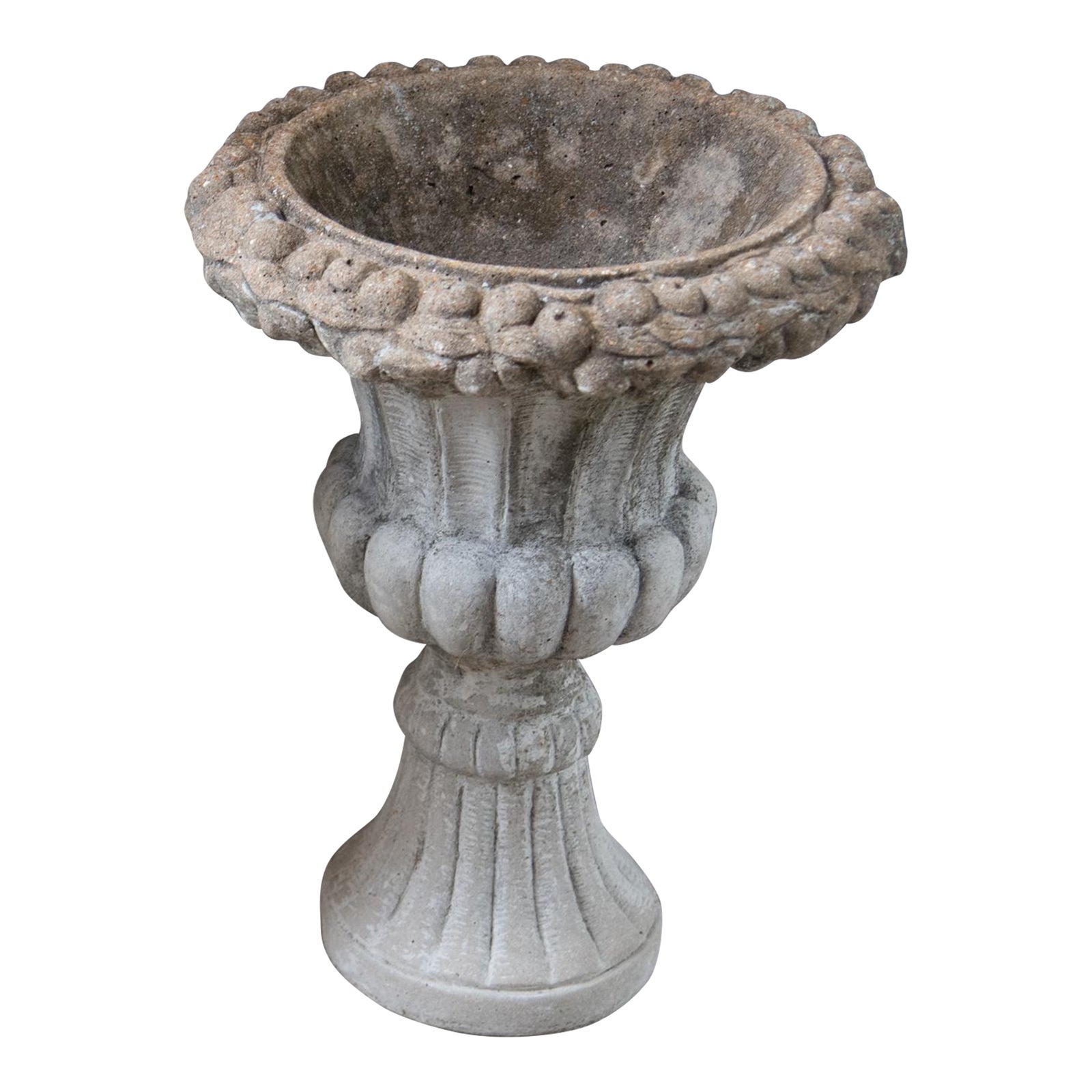 1930s Fluted Concrete Urns Planters - Set of 2 | Chairish