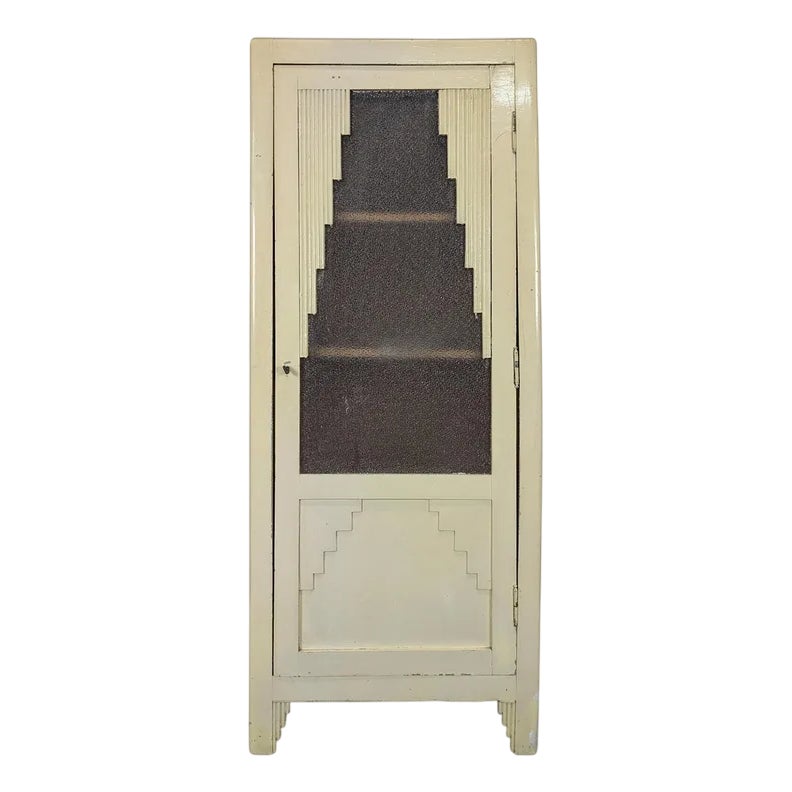Reconstruction Frosted Glass Display Cabinet | Chairish