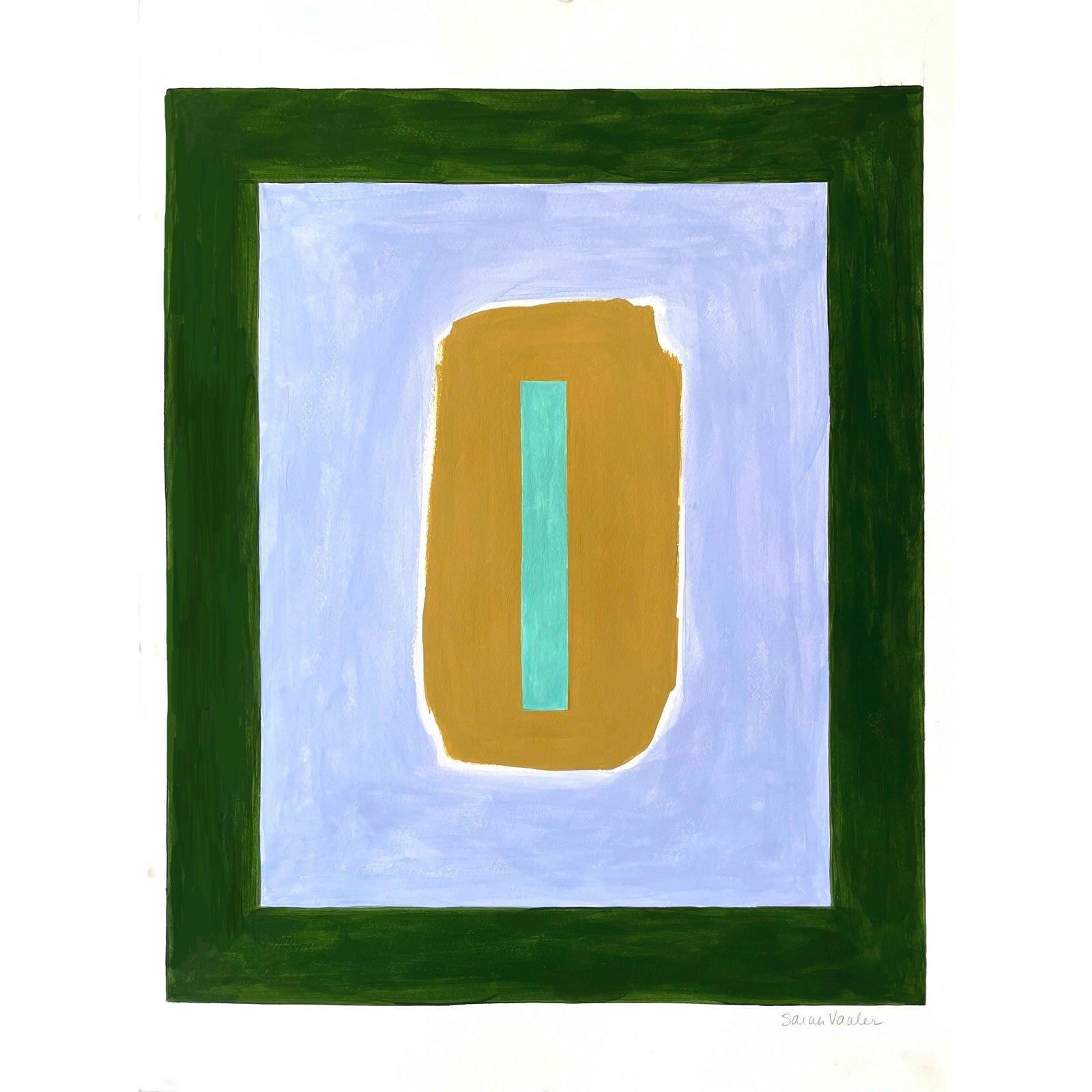 Color Block Painting With Turquoise and Pastel Blue | Chairish