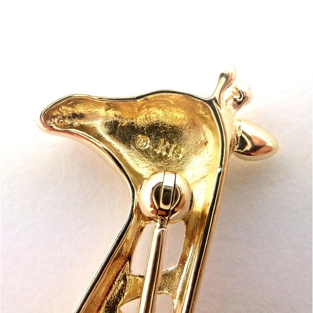 Mikimoto 18k Yellow Gold Large Giraffe Pin Brooch | Chairish