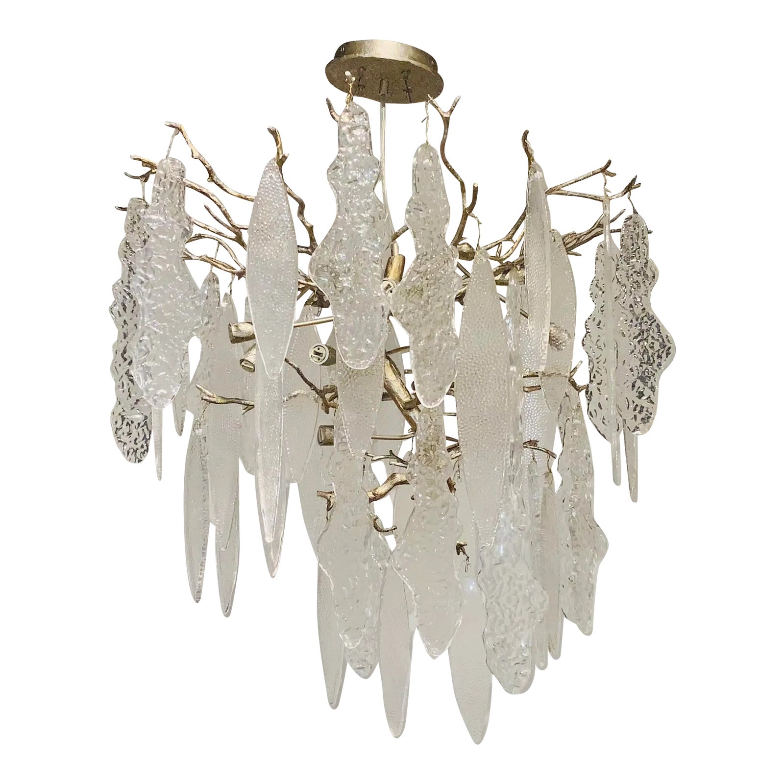 Modern Organic Crystal Branch Chandelier | Chairish