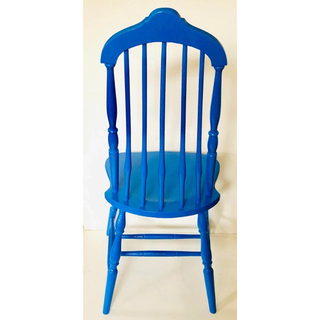 Spindle Back Blue Chair | Chairish