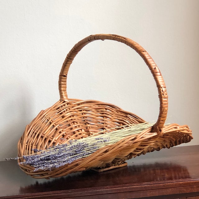 Mid-20th Century European Flower Gathering Basket | Chairish