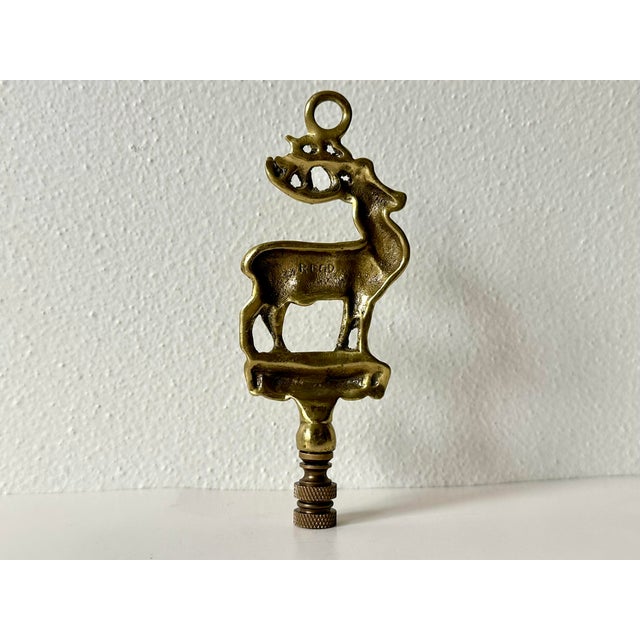 Brass Stag Lamp Finial | Chairish