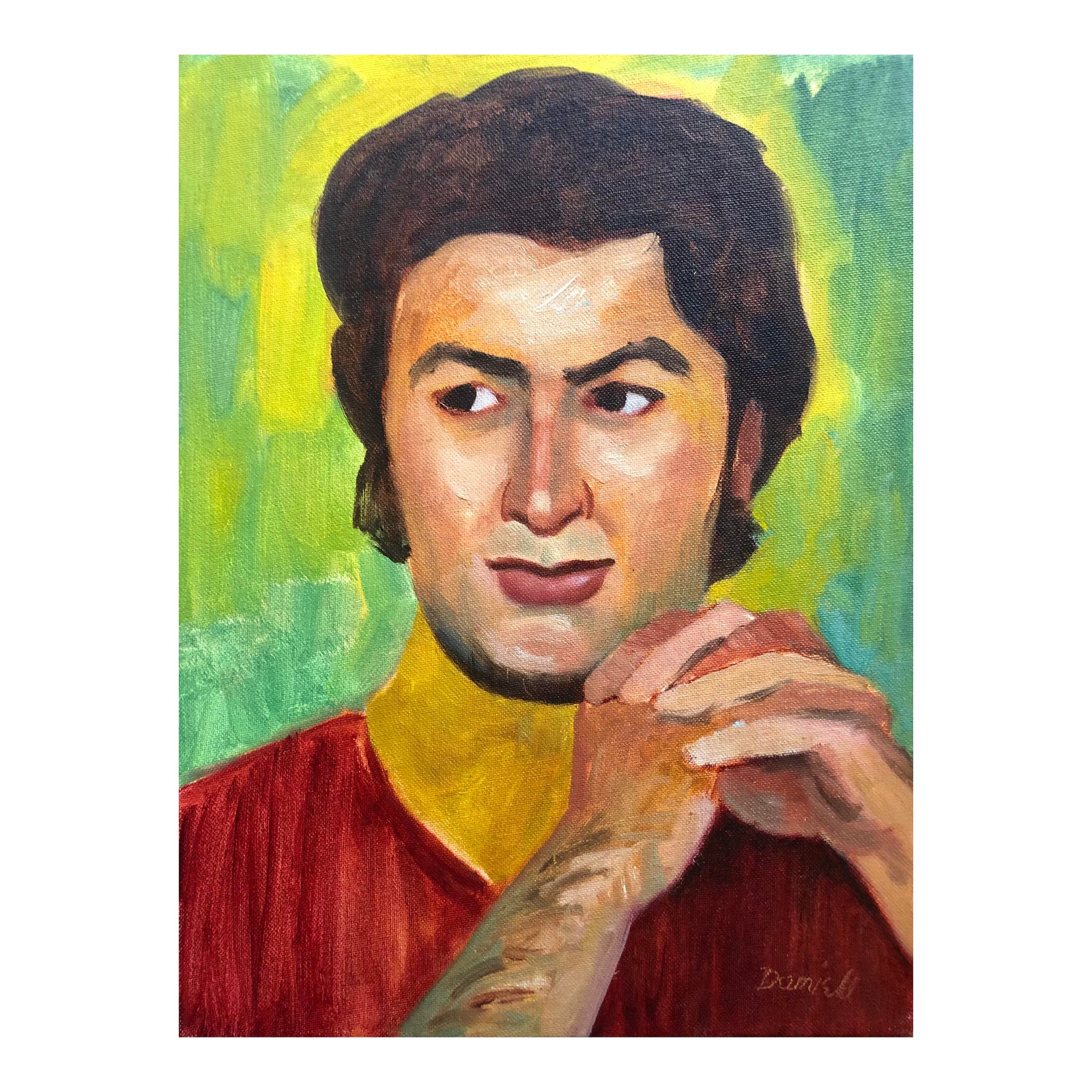 1980s George Daniell Portrait of a Man | Chairish