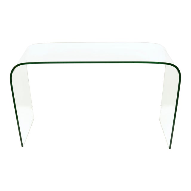 Glass Waterfall Console Table | Chairish