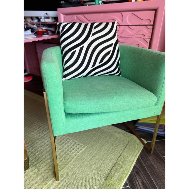 Christi Tasker Miami Kelly Green Performance Fabric Barrel Chair | Chairish