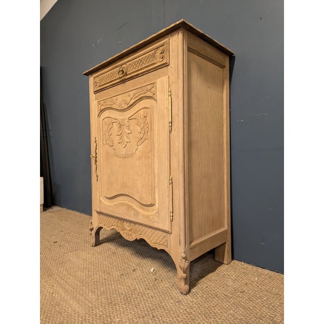 Neo-Rustic Jam Cupboard in Pickled Oak | Chairish