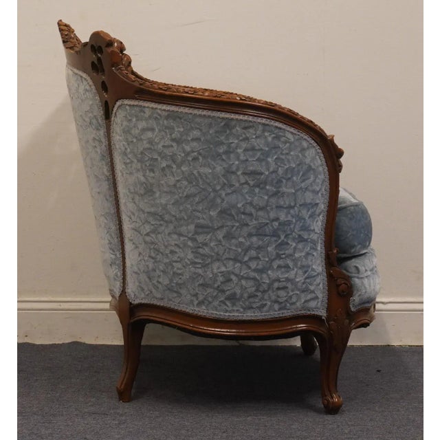 Vintage Antique Rococo Traditional Victorian Style Powder Blue Crushed ...