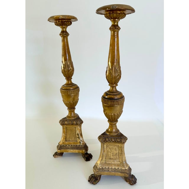 Pair of Mid 19th Century French Water Gilt Gold Candlesticks Prickets ...