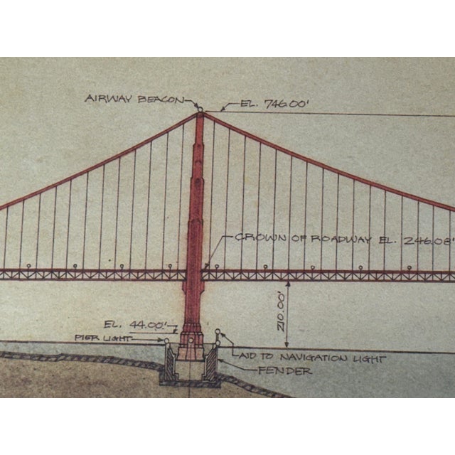 Craig S. Holmes Golden Gate Bridge Architectural Print | Chairish
