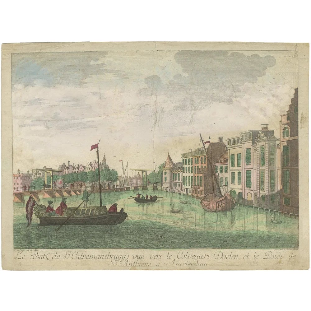 After Jan de Beijer, Optica View of Amsterdam with Half-Moon Bridge ...