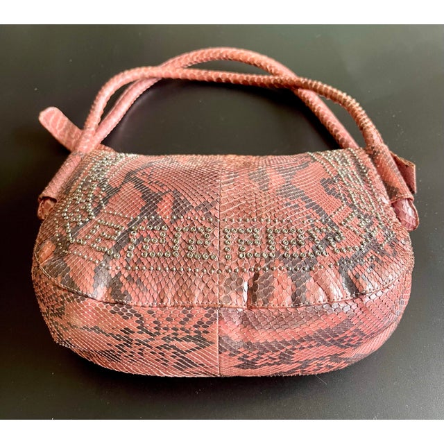 1990s Gianni Versace Iridescent Pink Python Two Strap Shoulder Bag ...