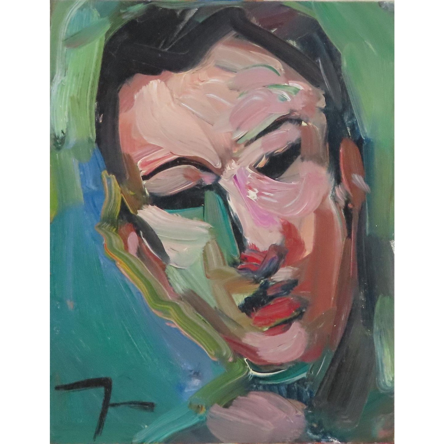 Contemporary Expressionist Style Portrait of a Man Oil Painting by Jose ...