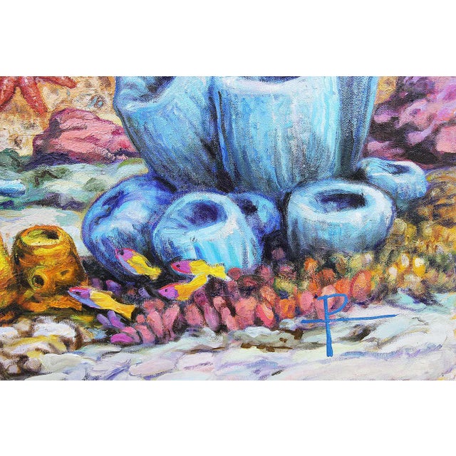 Henry David Potwin "Large Underwater Fish Painting" Colorful Realist ...