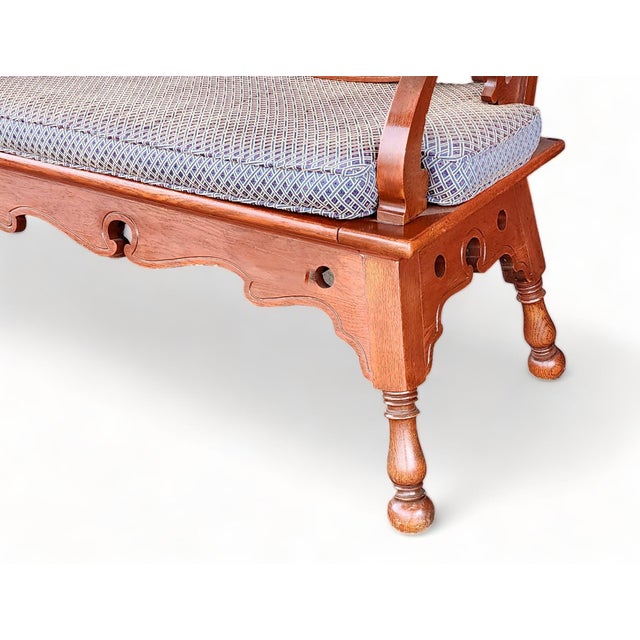 Vintage Solid Oak Colonial Style Lift Top Mudroom Hallway Bench Seat ...