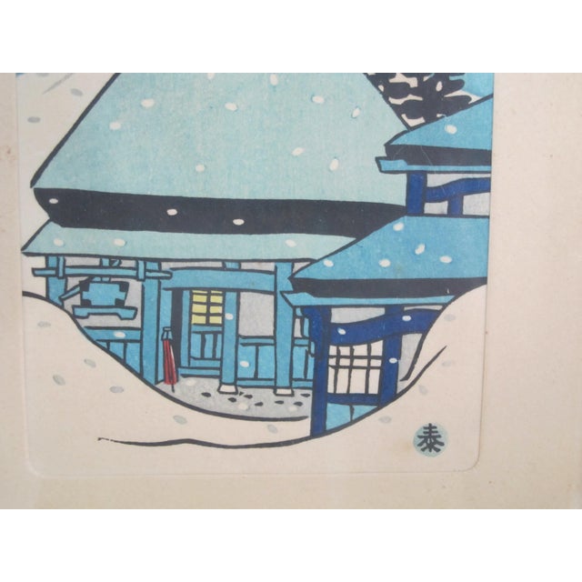 Taizo Minagawa Japanese Woodblock Print Traditional House in Snow ...