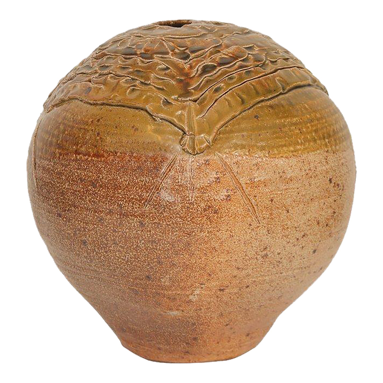 Vintage Salt Glazed Bulbous Pottery | Chairish