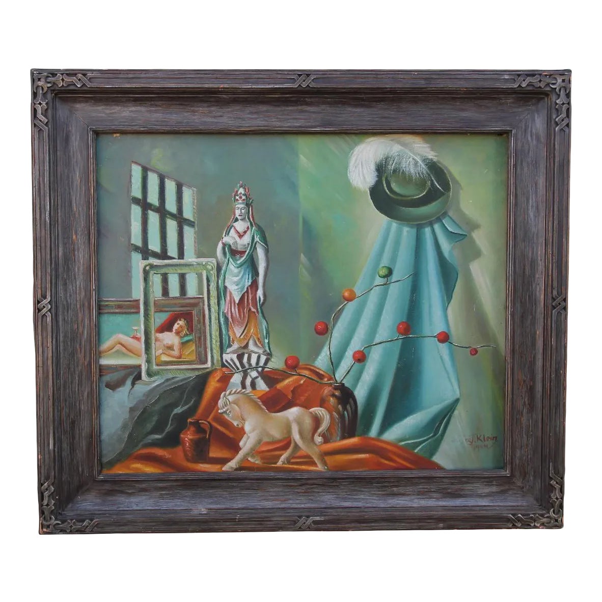 Dr. Joseph Klein Naturalistic Early Still Life Painting in a Newcomb ...