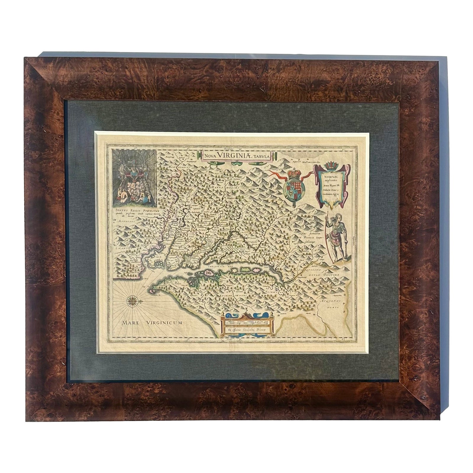 Capt. John Smith's Map of Virginia & Chesapeake Bay, by Blaeu, 1612 ...