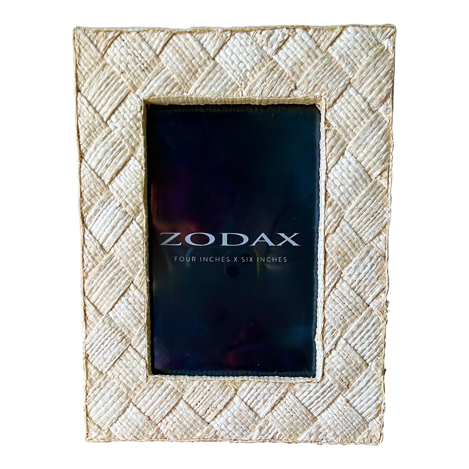 Zodax Raffia Picture Frame-Suede Easel Back | Chairish