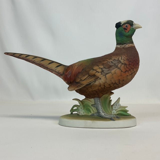 Mid-Century Rustic Arts & Crafts Lefton Porcelain Pheasant Figurine ...