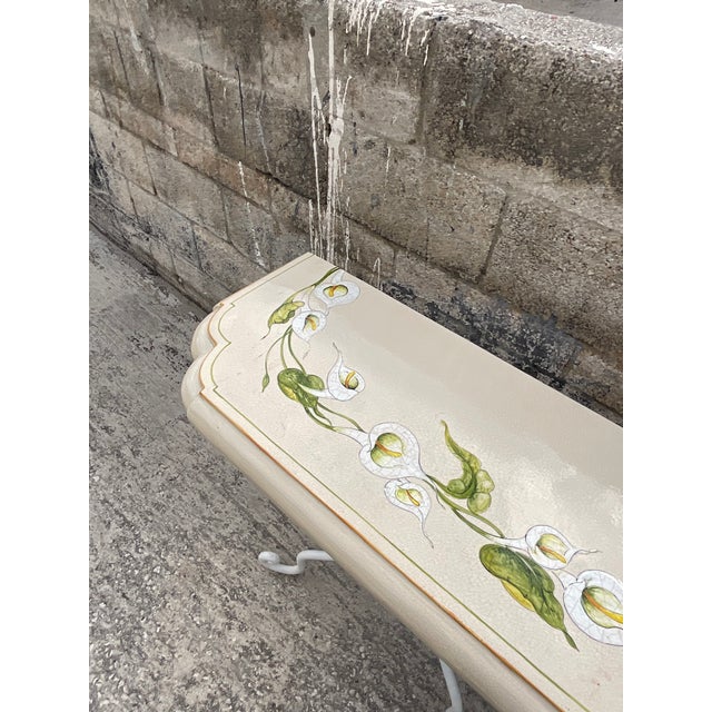 Vintage Coastal Glazed Ceramic Lemon Console Table | Chairish