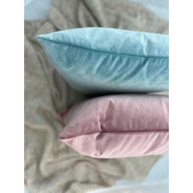 FirmaMenta Italian Light Blue Velvet Pillow | Chairish