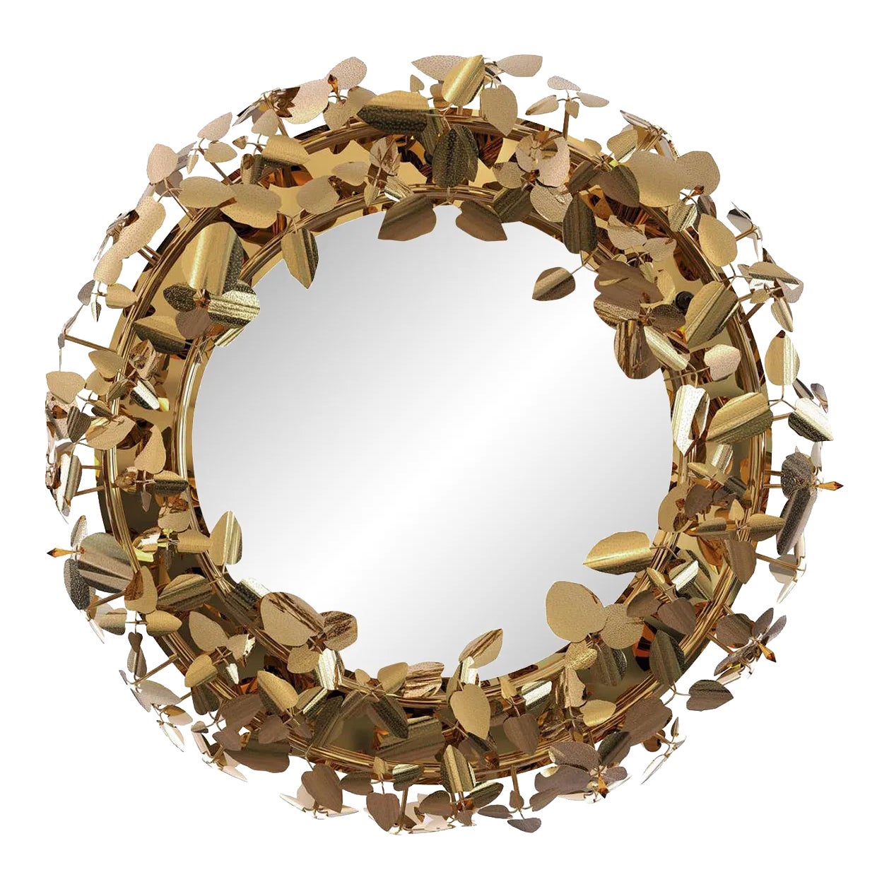 Mirror Wreath with Lighting | Chairish
