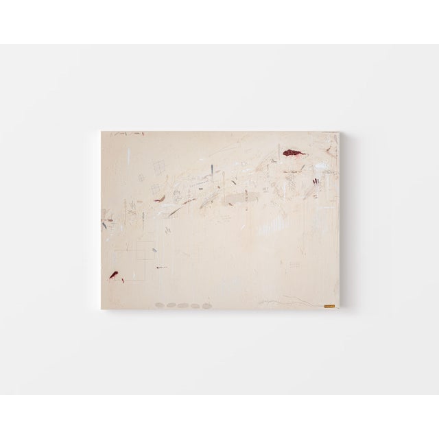 Large Original Beige Abstract Painting on 30 X 40 Canvas by Margot ...