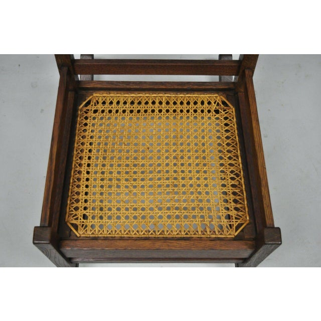 Antique Arts & Crafts Mission Oak Ladder Back Hip Rail Rocker Rocking ...