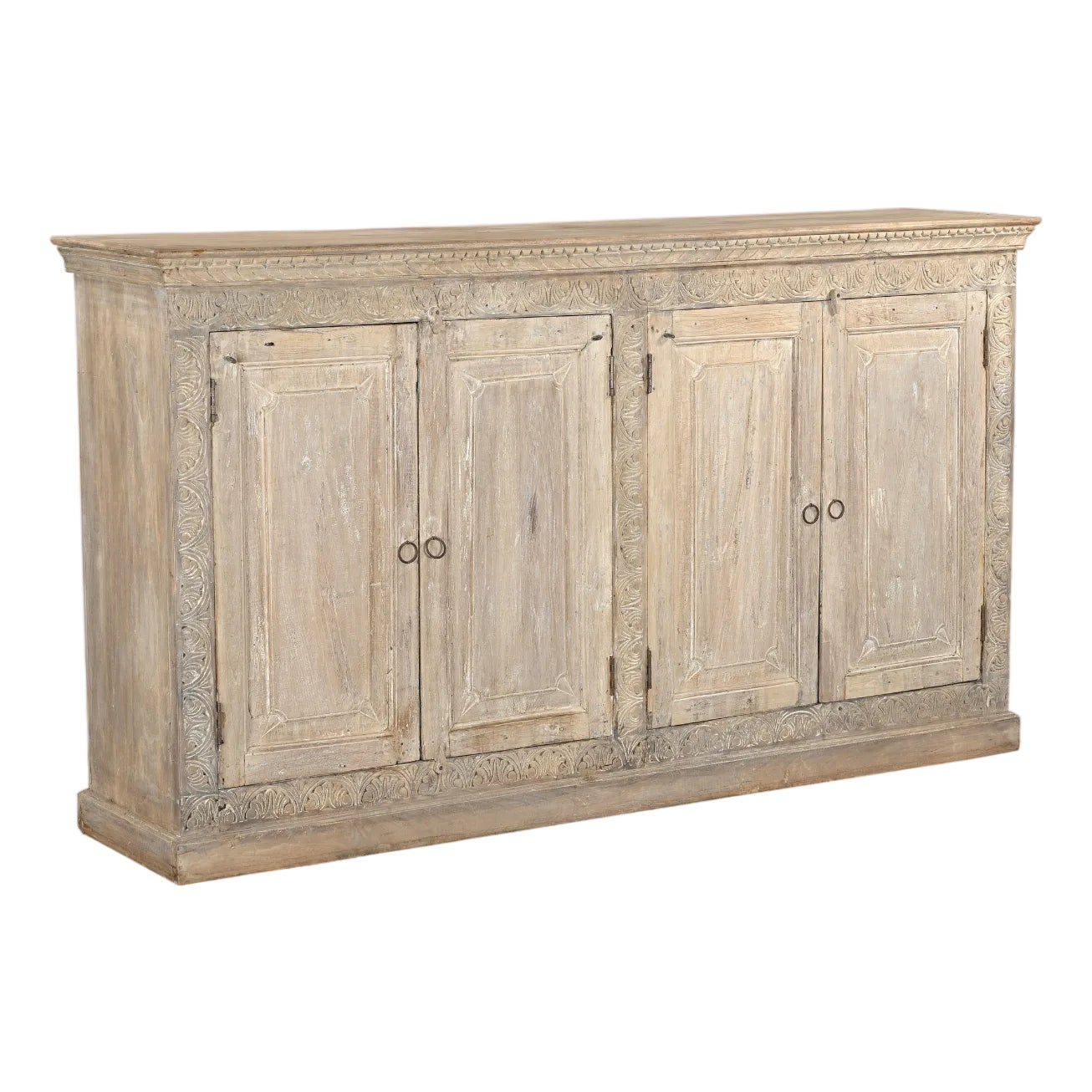 Indian Bleached Teakwood Cabinet Constructed From Antique Elements ...