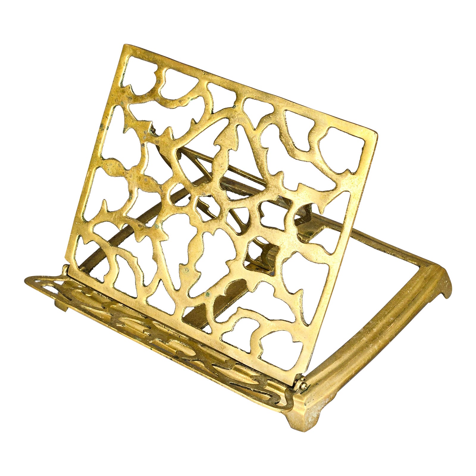Large Mid 20th Century Brass Folding Book Stand Holder | Chairish