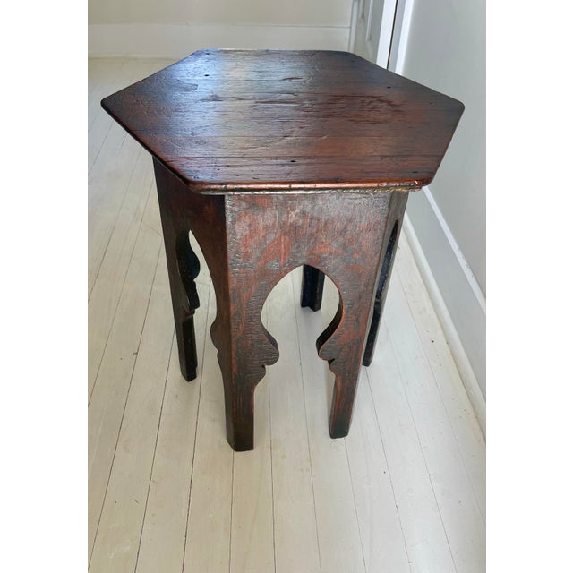 19th C. Arts and Crafts Etched Taboret Accent Table | Chairish