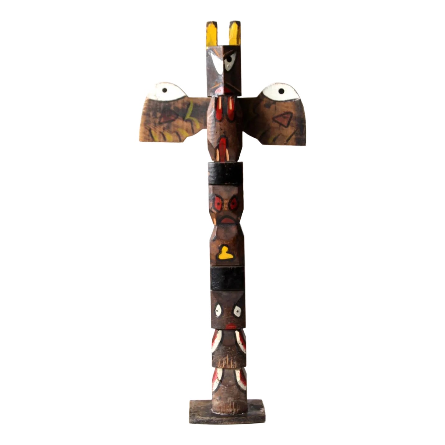 Vintage Wood Souvenir Totem Pole | Chairish