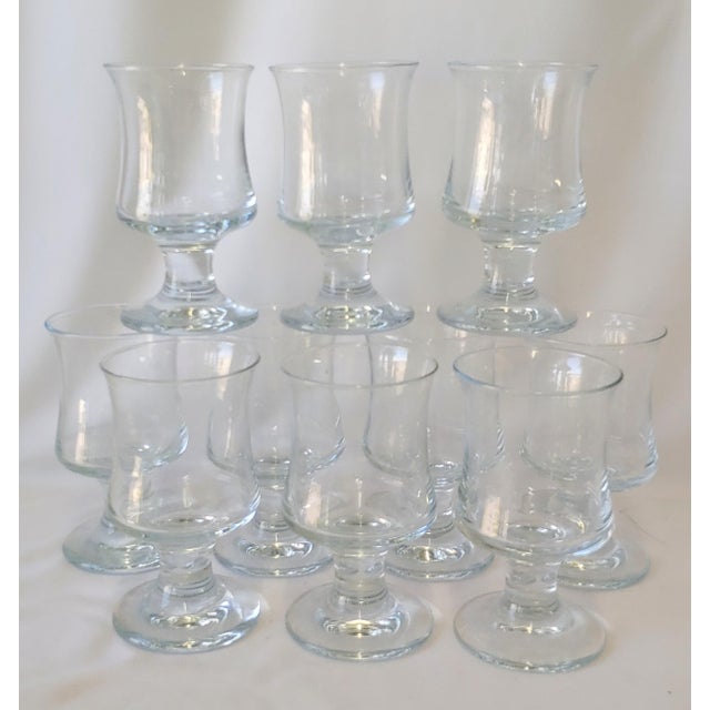 Holmegaard Danish Ships Clear Blown Glass Water Goblets Set Of 10