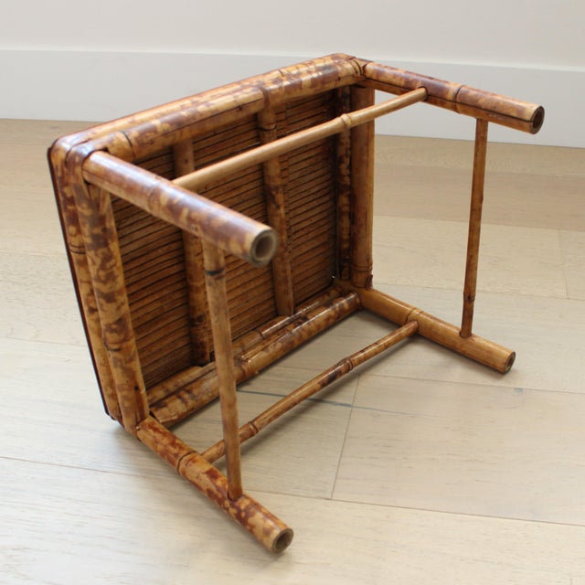 Antique Bamboo Tortoise Chinoiserie Footstool | Chairish