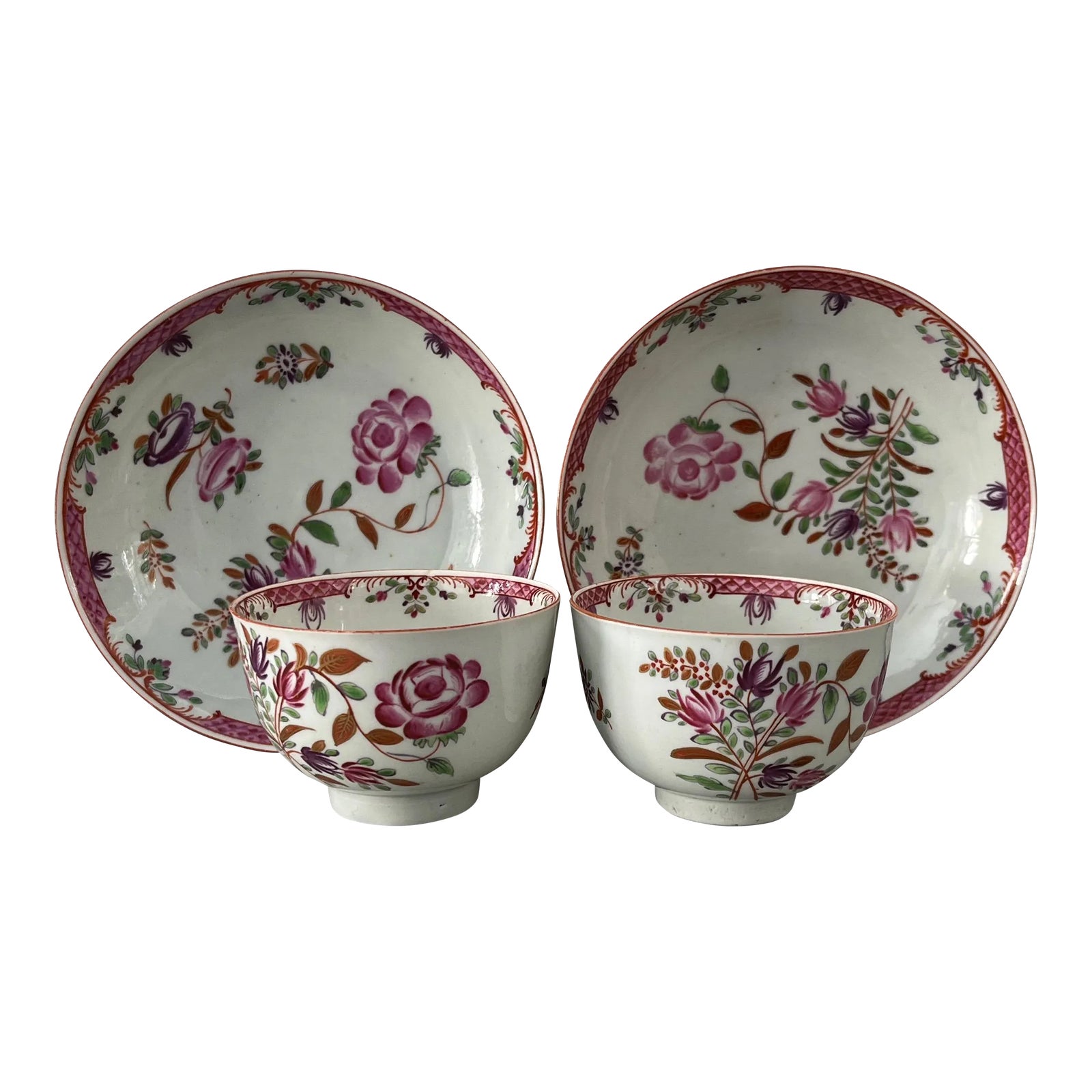 Antique Early 19th Century Georgian Pearlware Tea Cups & Saucers in the ...