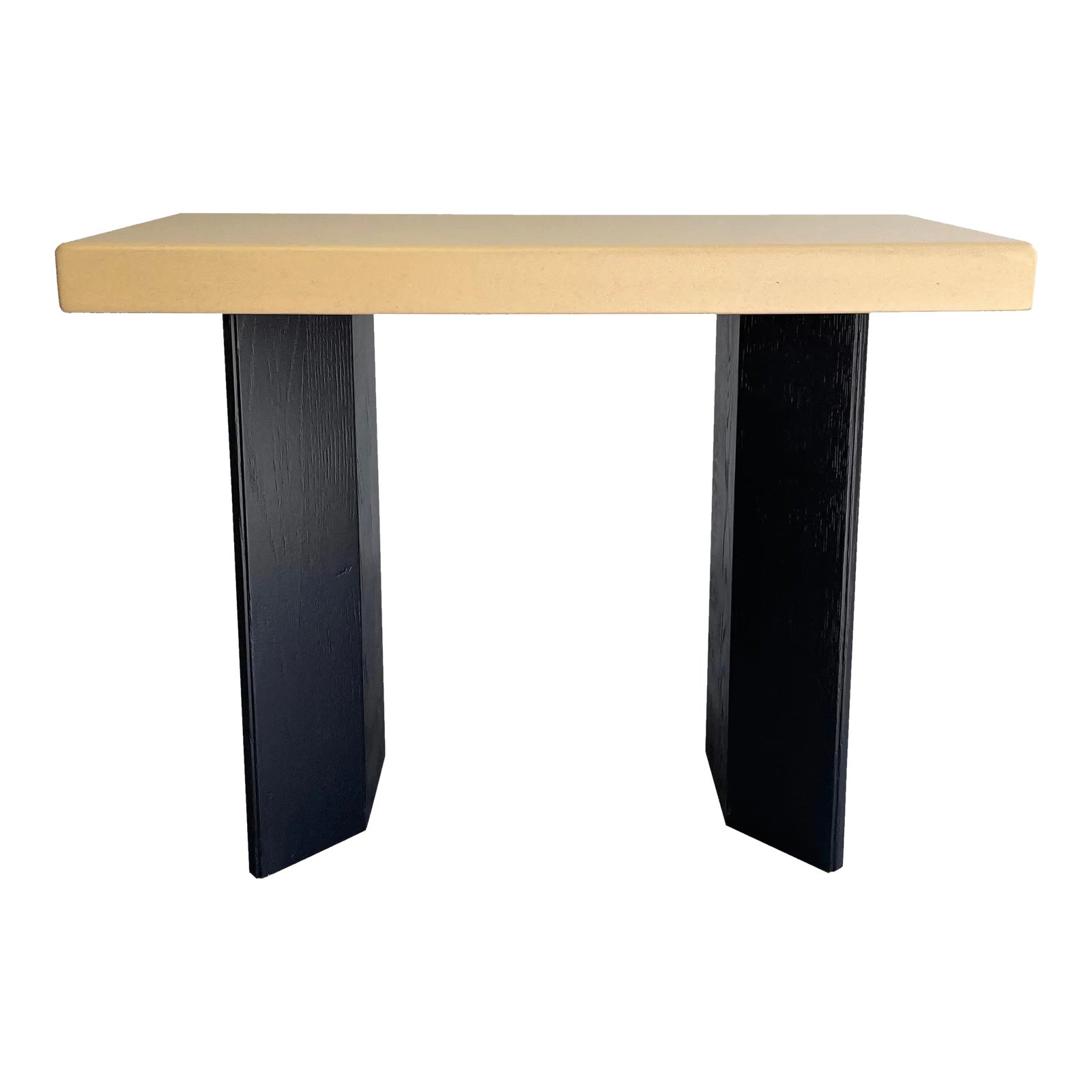 Mid 20th Century Paul Frankl Cork & Ebonized Oak Console Table | Chairish