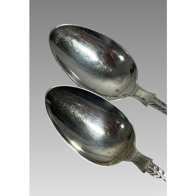 Antique Sterling Silver English Teaspoons, Original Shagreen Box, Dated ...