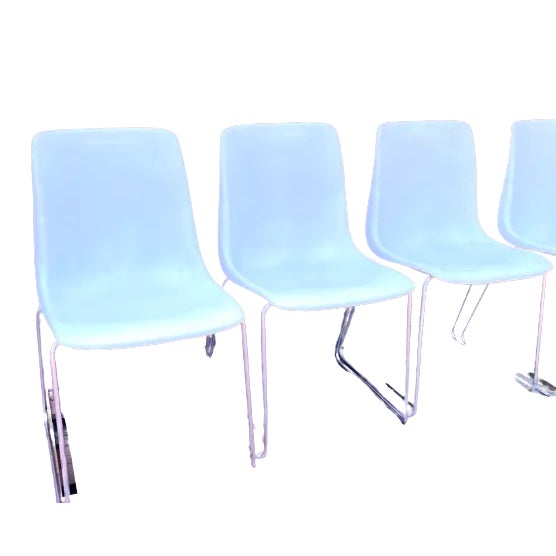 Albert Jacob for Grosfillex, White Plastic and Chrome Metal Chairs ...