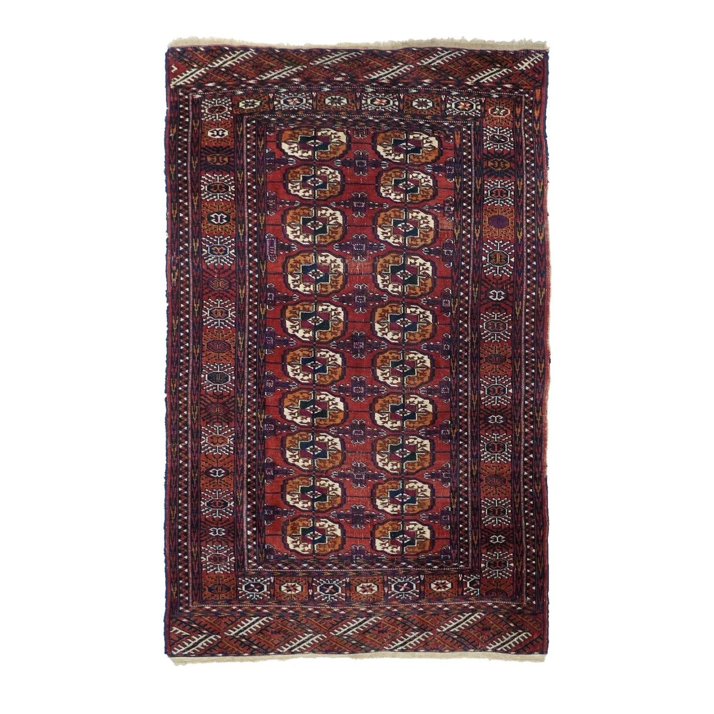 Vintage Turkmen Rug 3'8'' X 5'9'' | Chairish