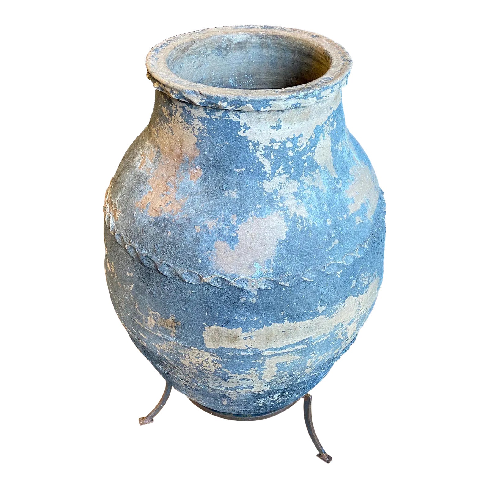 Large Antique Italian Olive Jar | Chairish