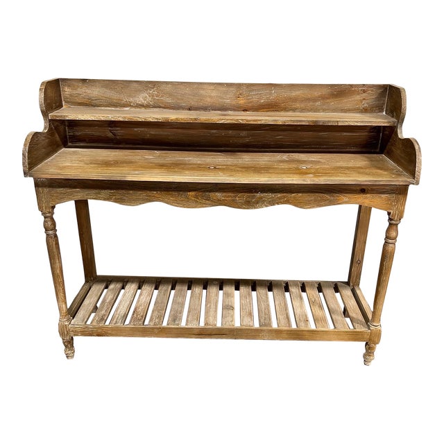 Rustic Bleached Wood Bar Console | Chairish