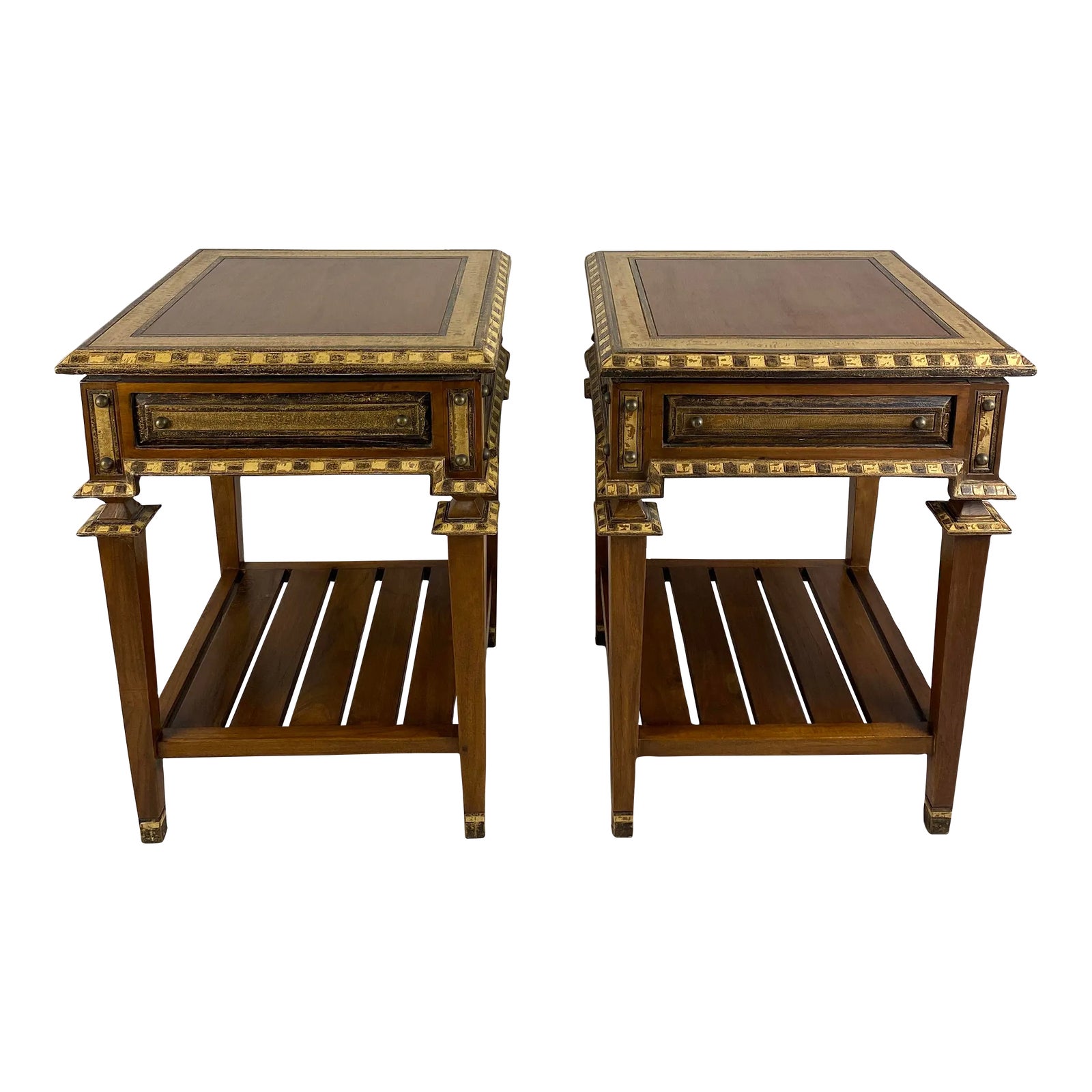Arhaus Furniture Pair of Teak End Tables, Danish Style Pair of Mid ...